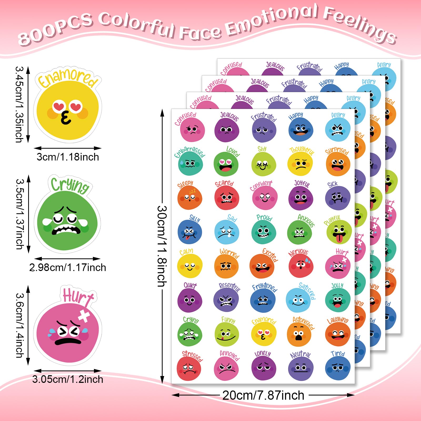 Snapklik.com : Eersida 800 Pieces Face Emotion Feelings Stickers For ...
