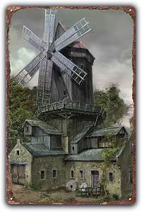 Amazon.com: TRENDSTHAN Rustic Windmill Wall Art Decor Funny Vintage ...