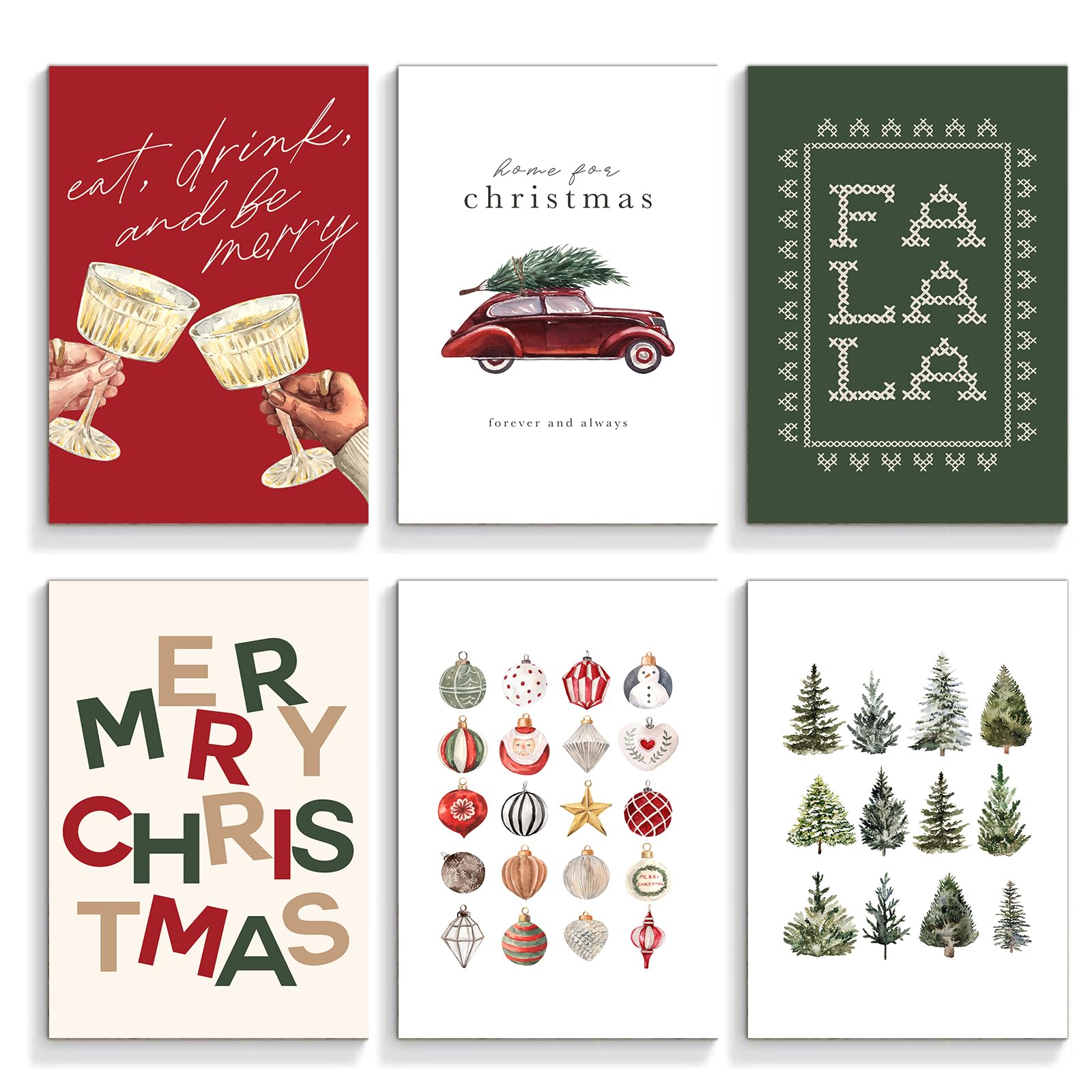Amazon.com: Anslivle Classic Christmas Prints Canvas Wall Art, 6 Piece ...