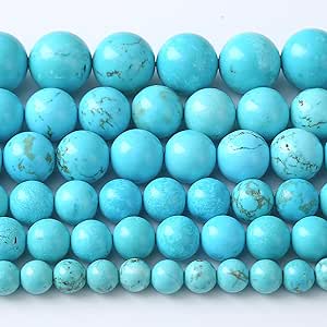 Amazon.com: 4MM Natural Turquoise Gemstone Beads Blue Stone Round Loose Beads for Jewelry Making ...