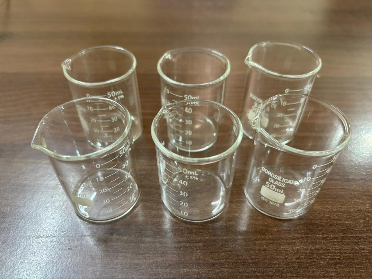 MANIKARN Borosilicate Glass Beaker 250ml (Set of 6pc), Beakers for ...