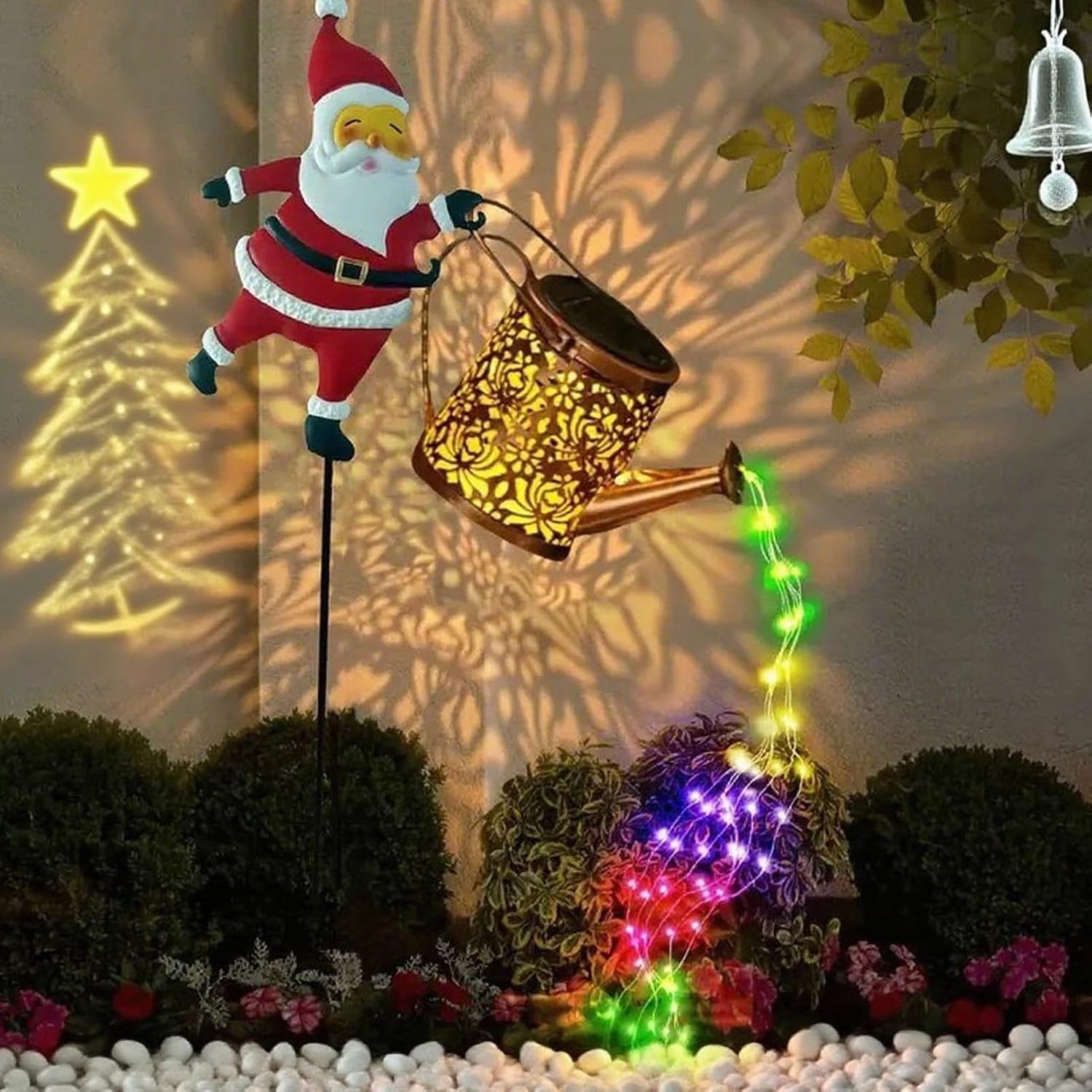 Christmas Santa Solar Watering Can Light | Christmas Santas Solar ...