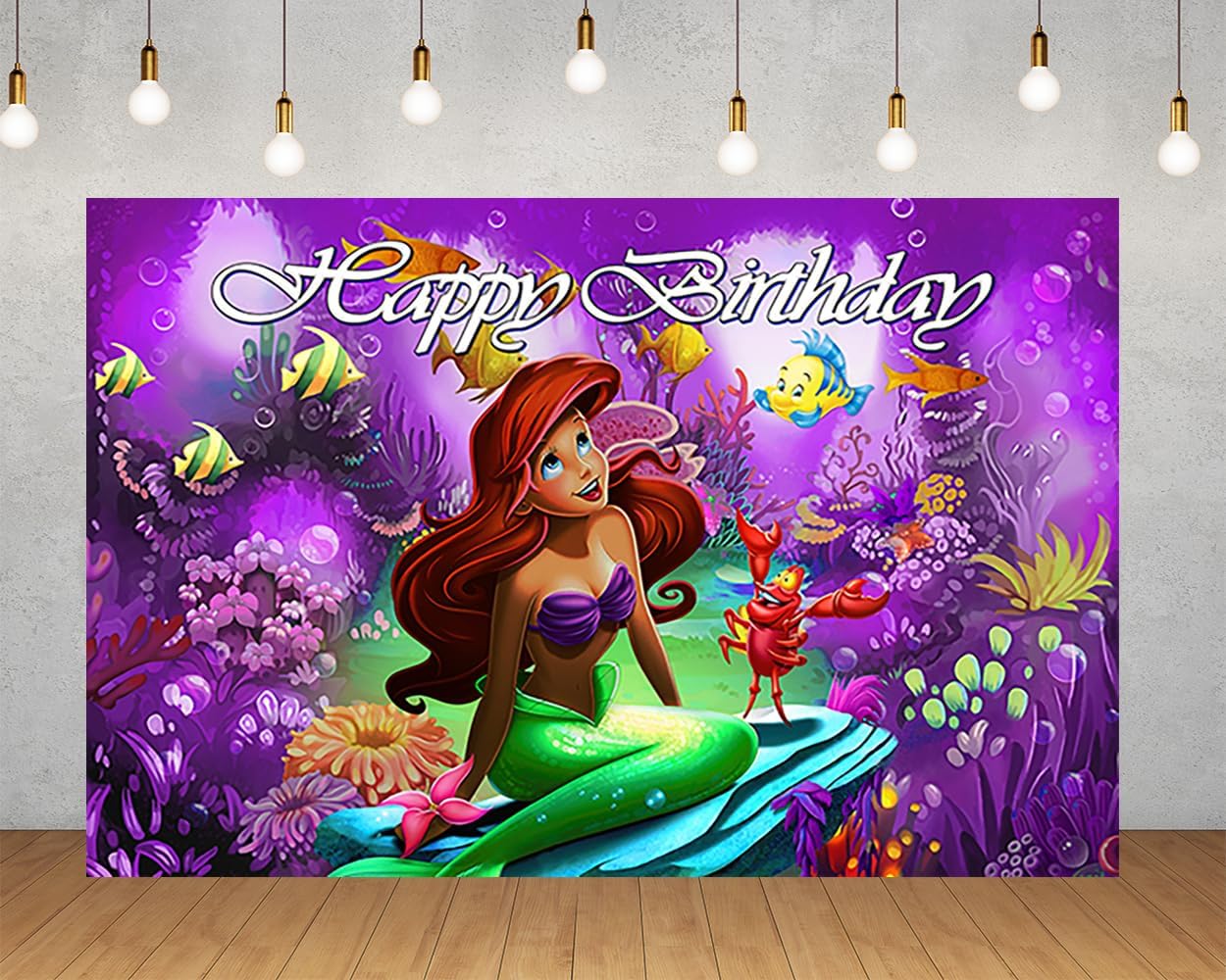 Amazon.com : Black A Little Mermaid Birthday Backdrop for Party ...