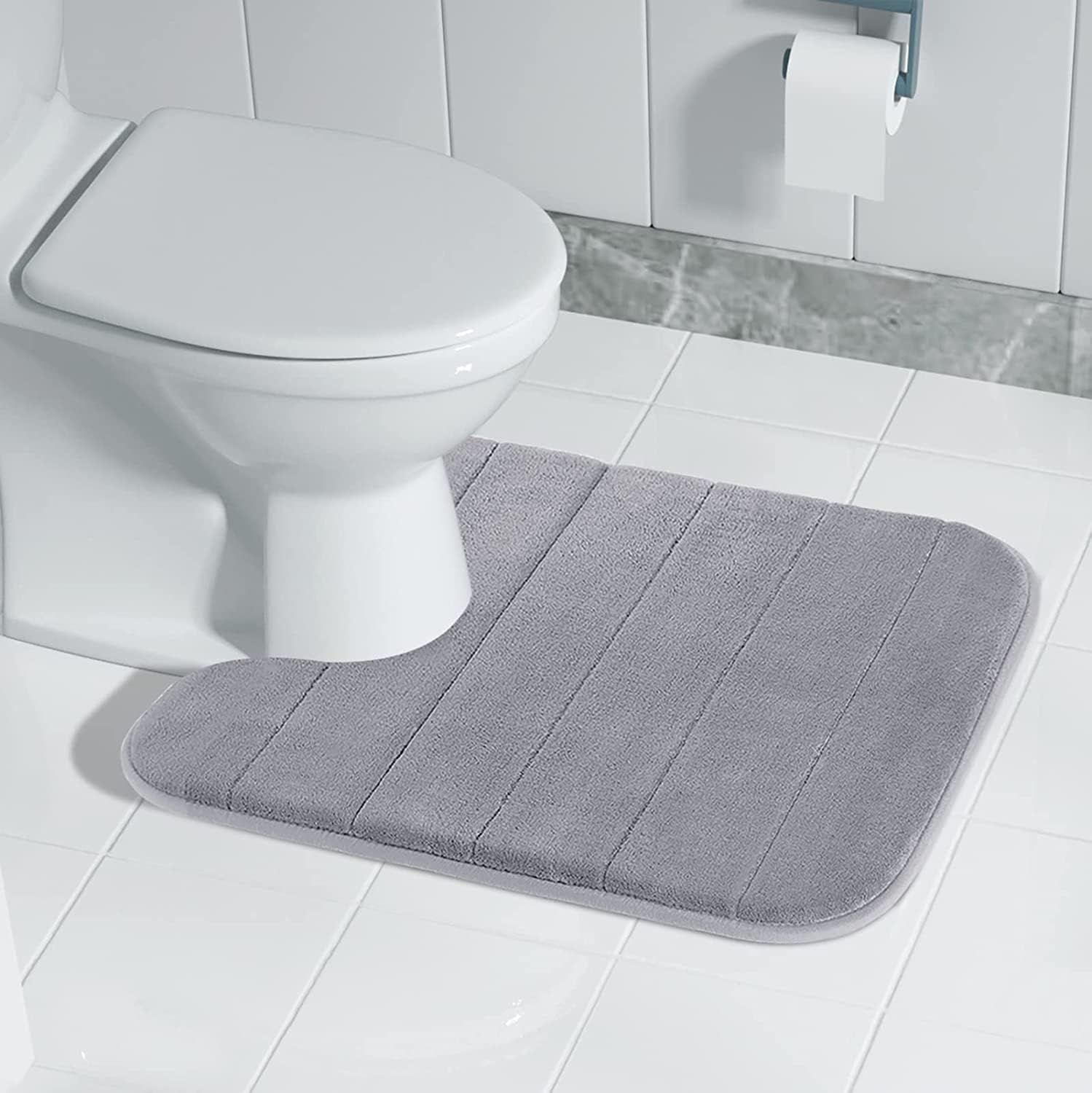 Buy Home Brilliant Memory Foam Toilet Bath Mat U-Shaped, Non Slip ...