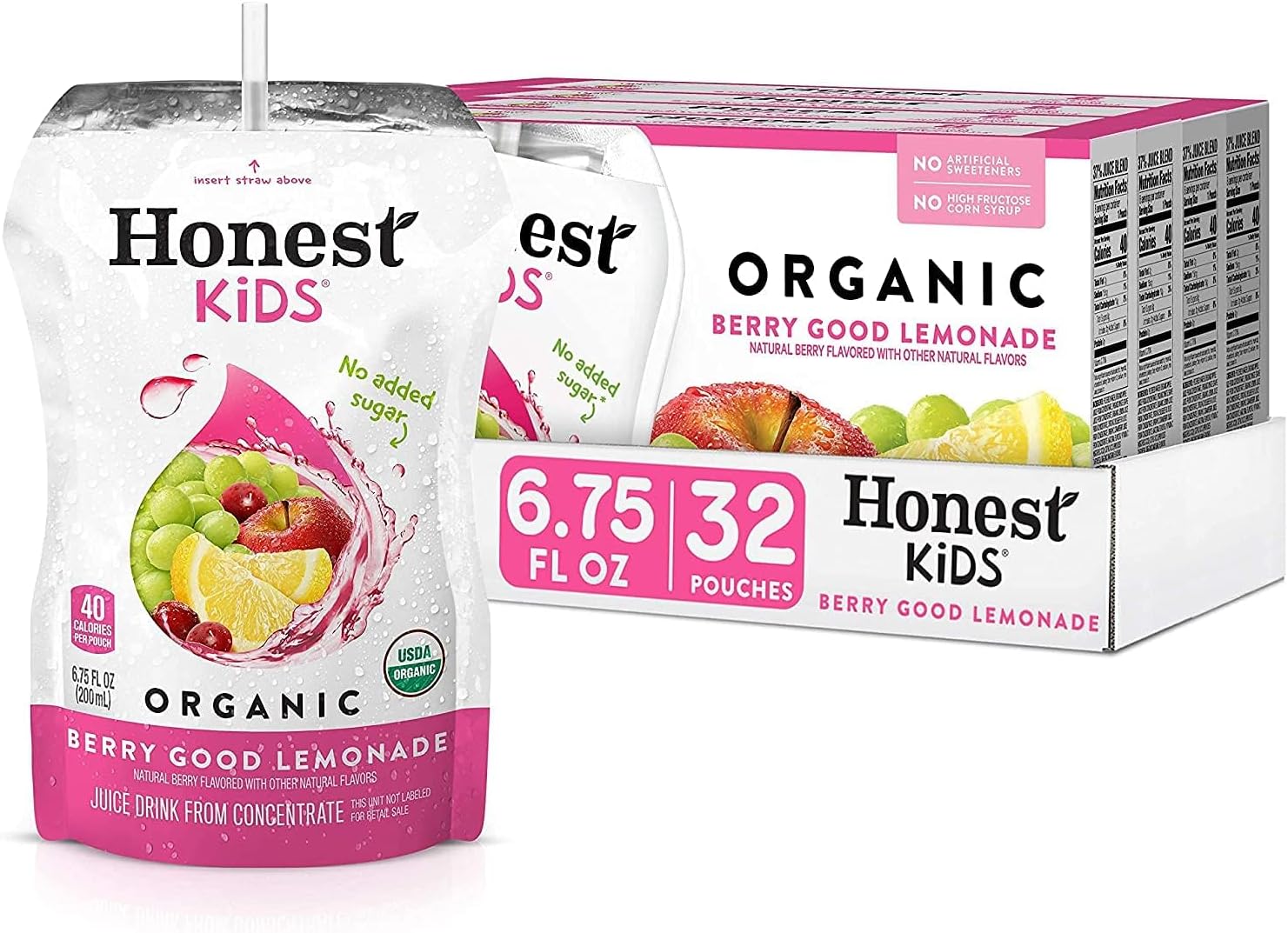 Amazon.com : Honest Kids Berry Berry Good Lemonade Juice Drink, 6.75 ...