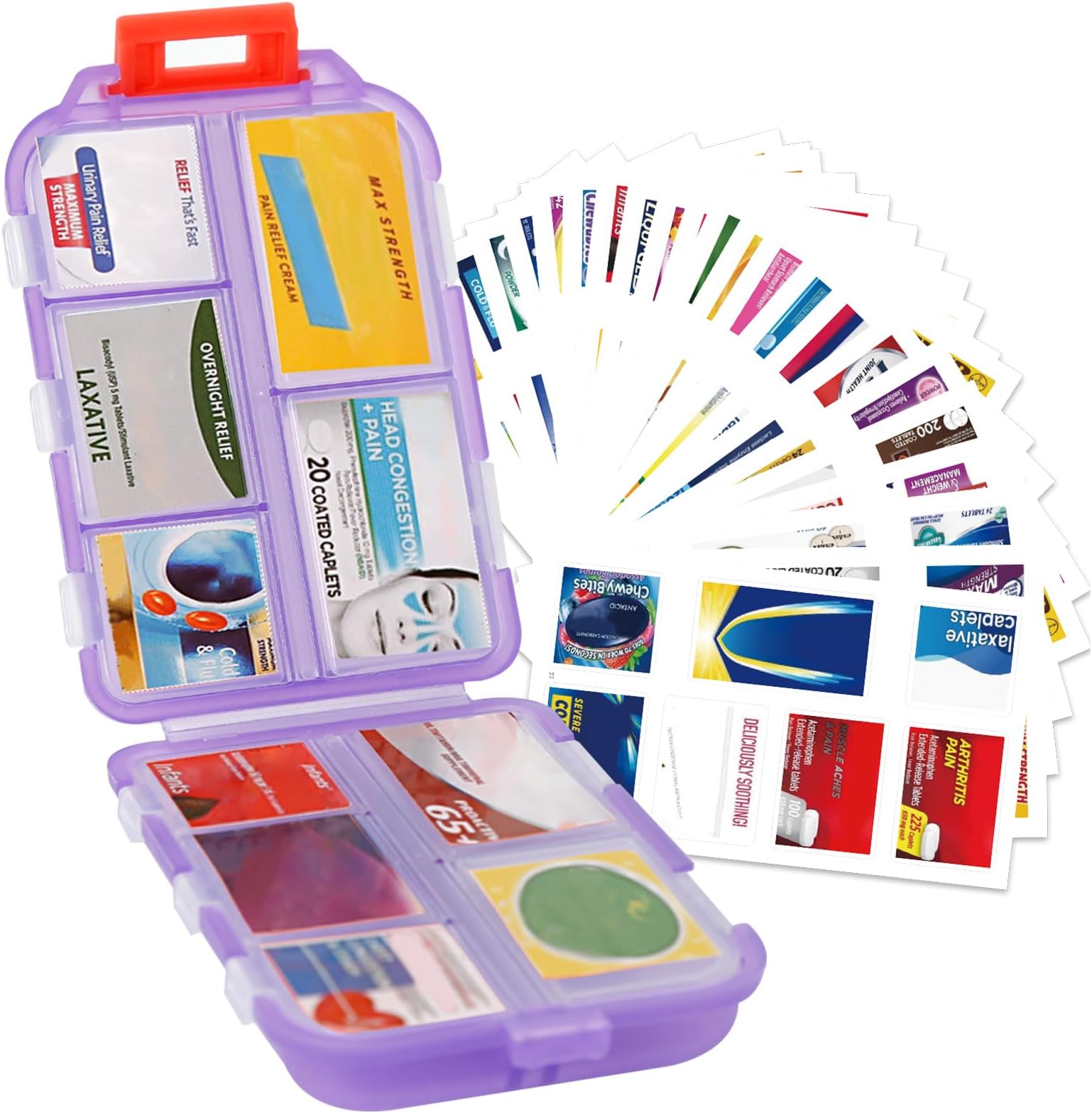 Amazon.com: 14 GRIDS Travel Pill Organizer Box with Labels - Travel ...