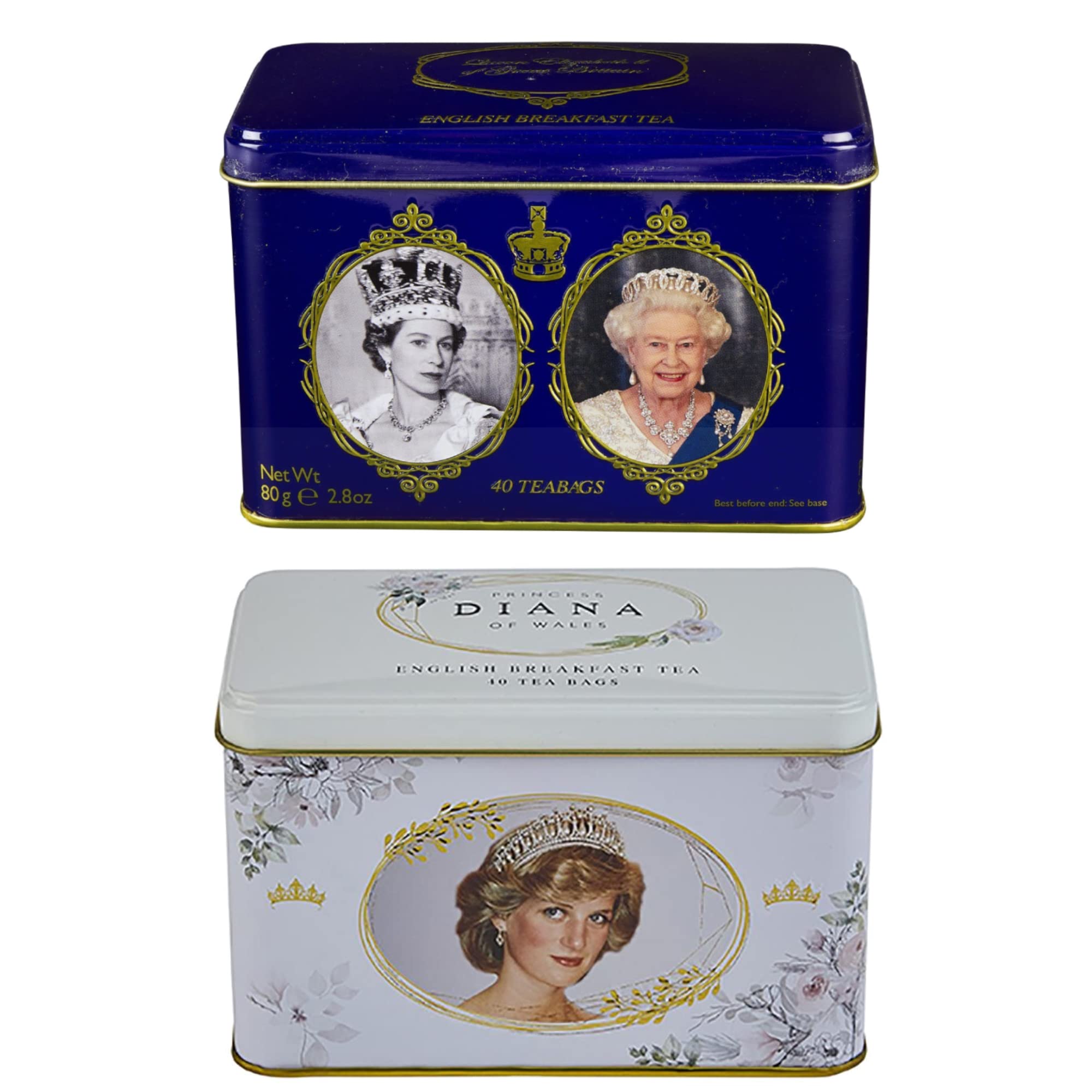 Buy Queen Elizabeth II Tea Tin and Diana Princess of Wales Tea Tin with ...