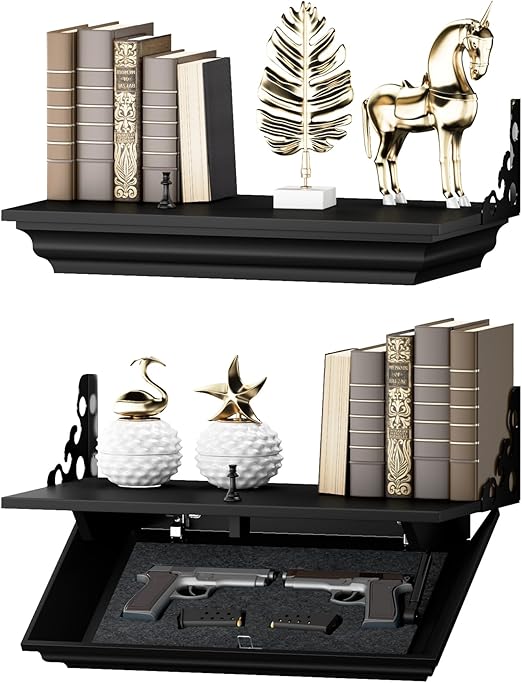 Amazon.com: HNEBC 24" Compact Gun Shelf with Hidden Compartment ...