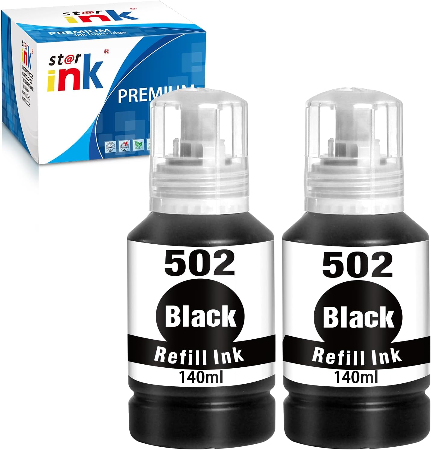Amazon.com: Compatible 502 Ink Refill Bottle Black Replacement for ...