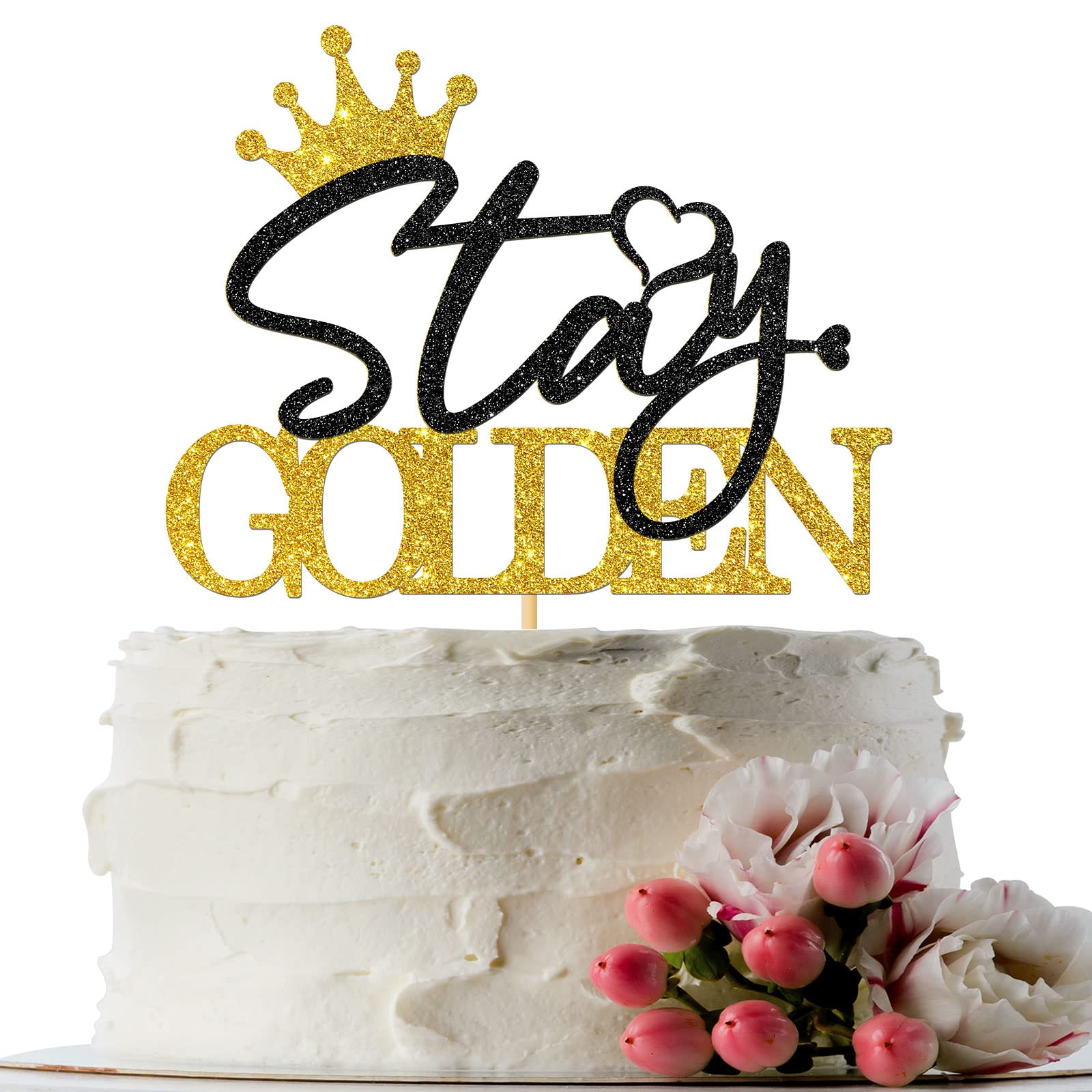 Snapklik.com : INNORU Stay Golden Cake Topper - Birthday Party Decor ...