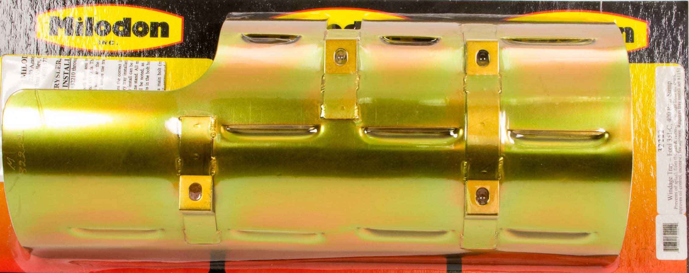 Ford 351 Windsor Windage Tray Milodon 32217 Gold Zinc Plated Windage ...