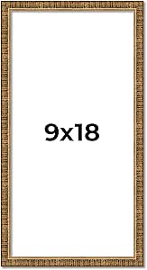 Amazon.com - 9x18 Frame Gold Kingsley Distressed Solid Wood Picture ...
