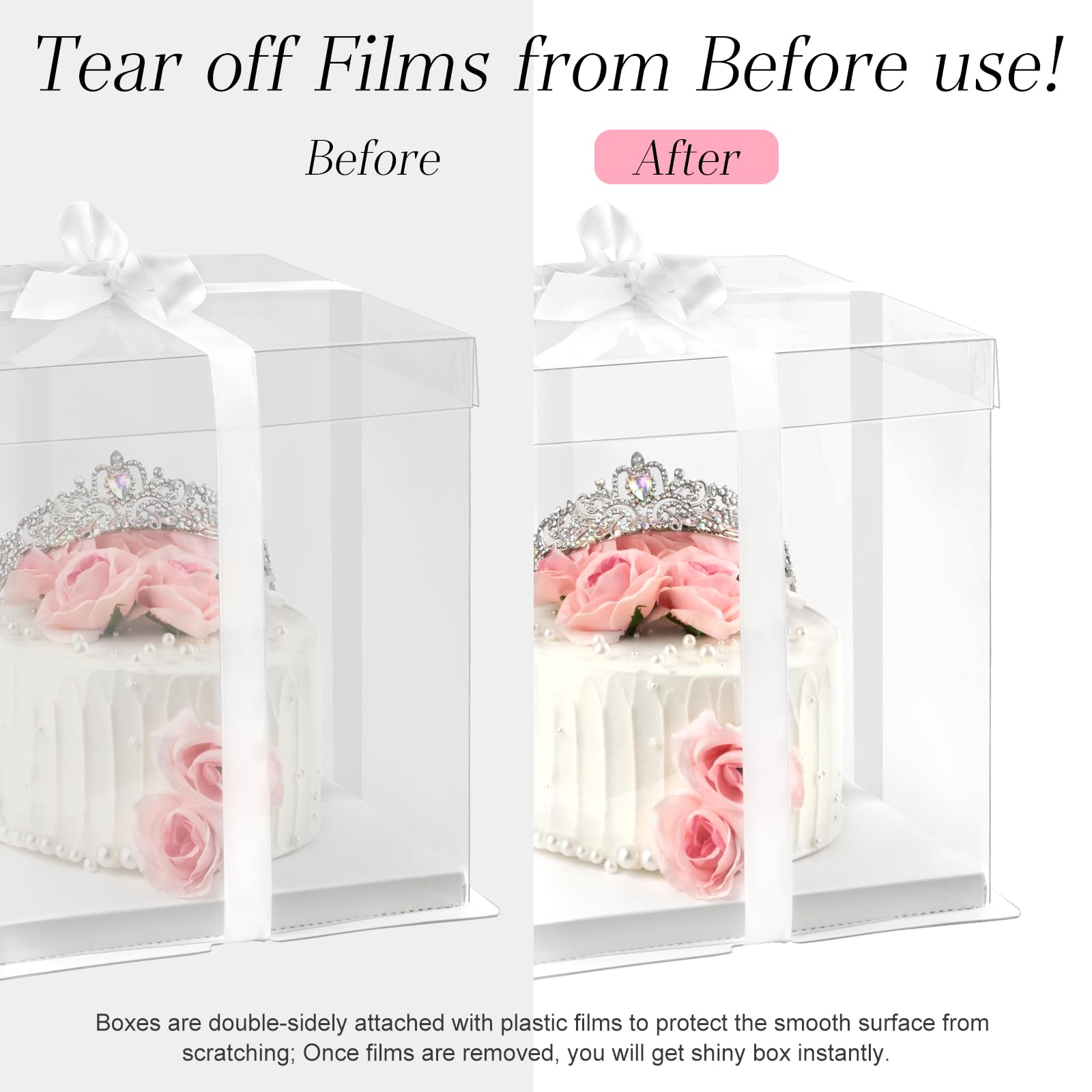 Snapklik.com : Ocmoiy Tall Clear Cake Box 889 Inches, 5 Pack Clear Cake ...
