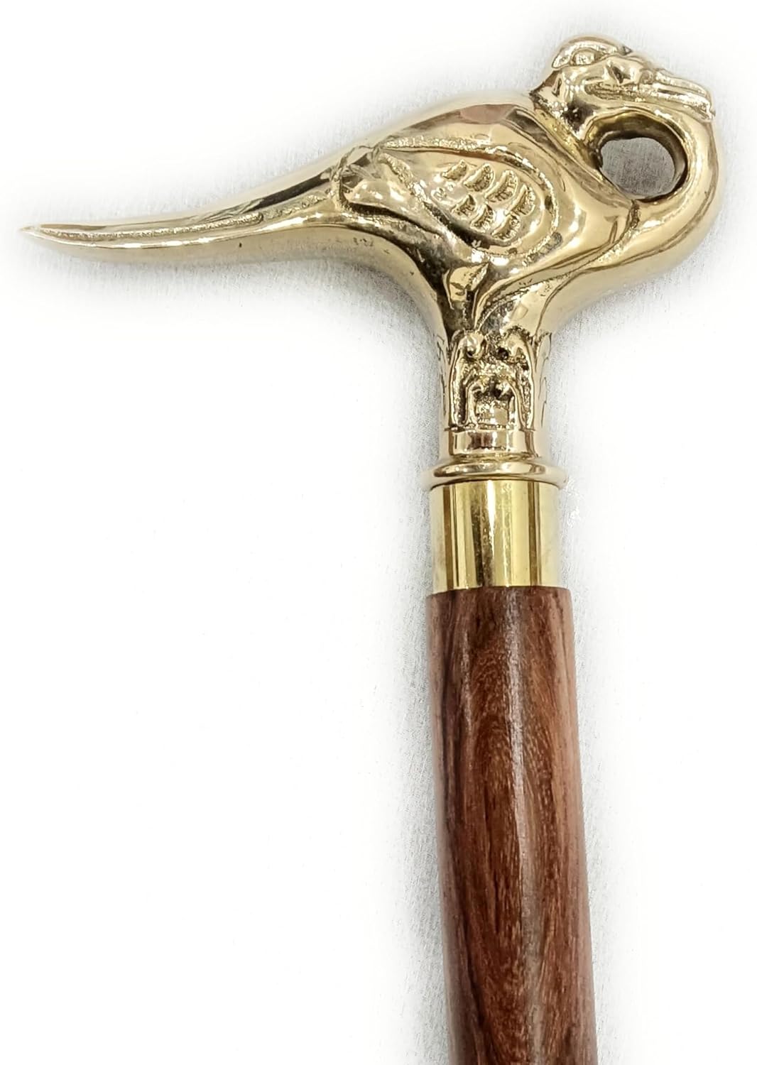 Amazon.com: Fulcrum care Vintage Brass Wooden Walking Cane for Men ...