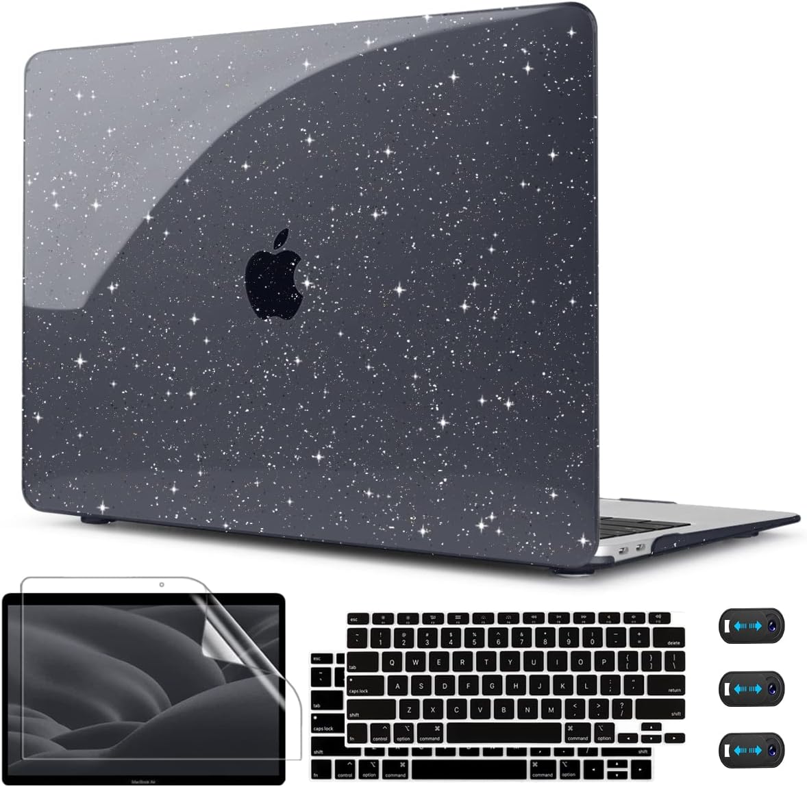 Amazon.com: MEEgoodo Glitter Case for M4 MacBook Air 13.6 inch, Fit ...