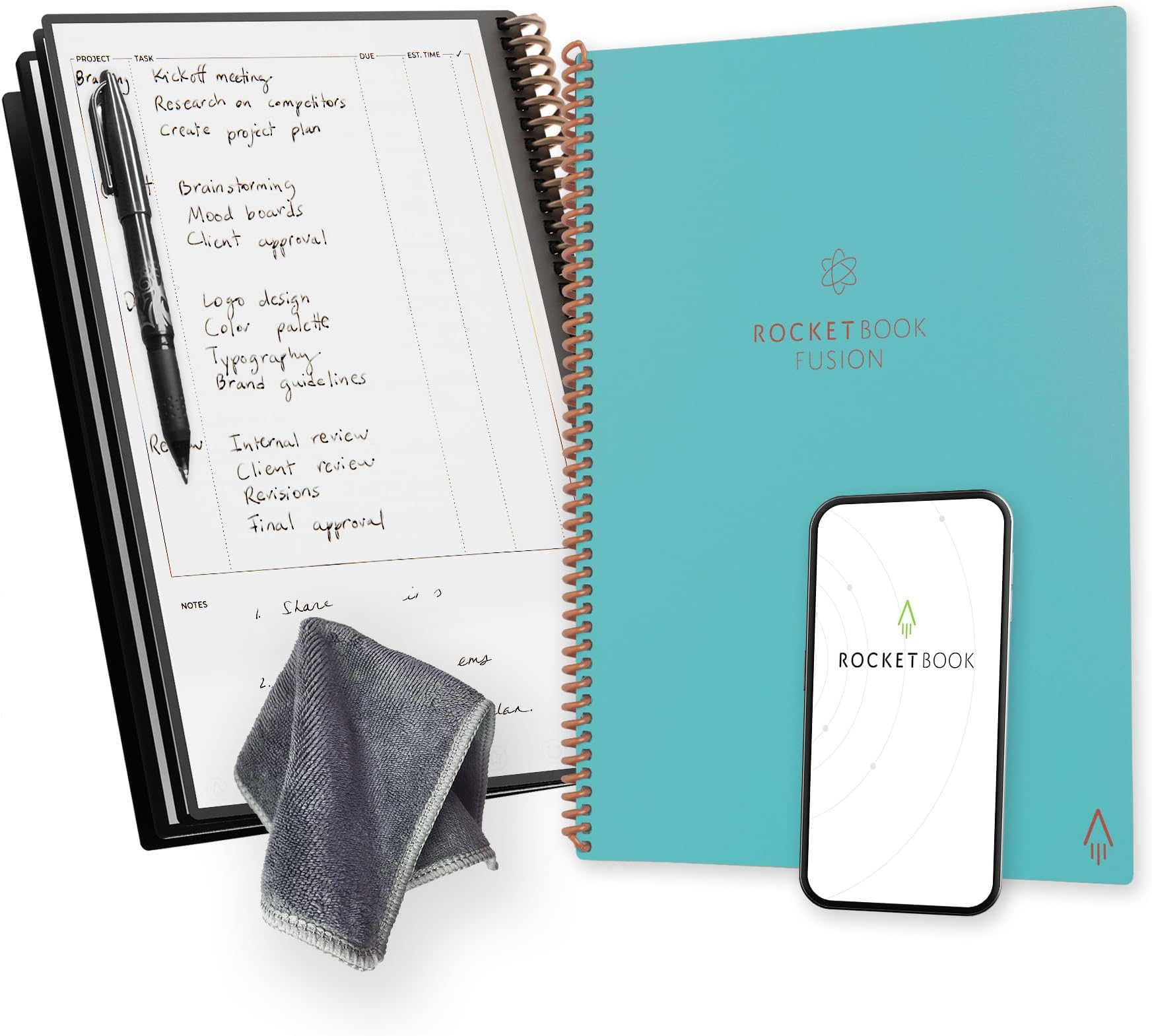 Rocketbook Fusion Reusable Digital Notebook - Smart Notepad A4 Teal, 7 ...
