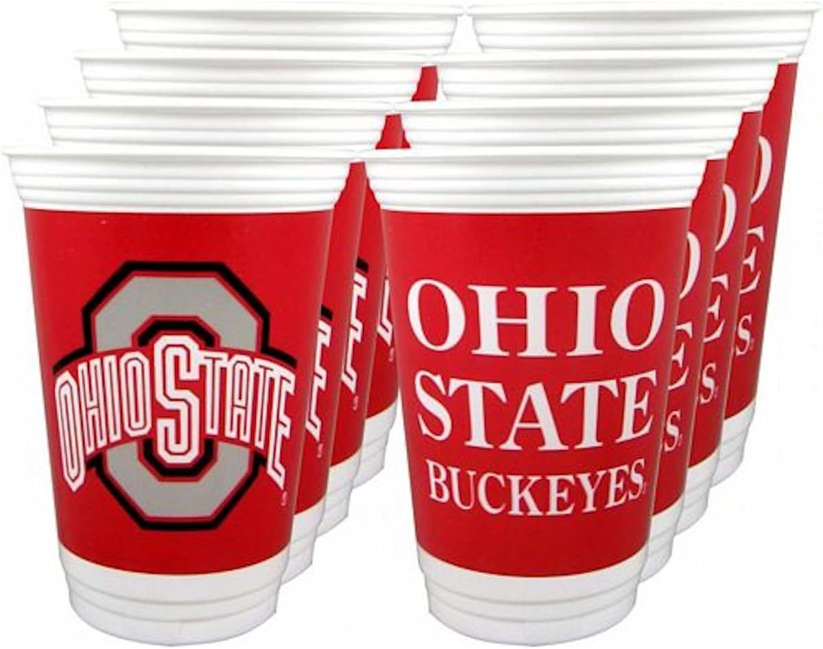 Amazon.com : Ohio State Buckeyes 8-Pack 20oz. Name & Logo Plastic Cups ...
