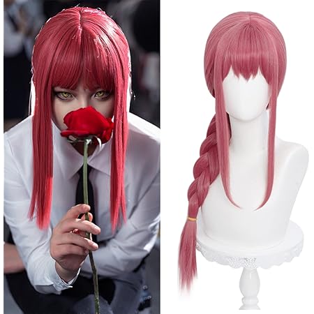 Amazon.com: Uniquebe Power Wig Long Straight Anime Orange Cosplay Wigs ...