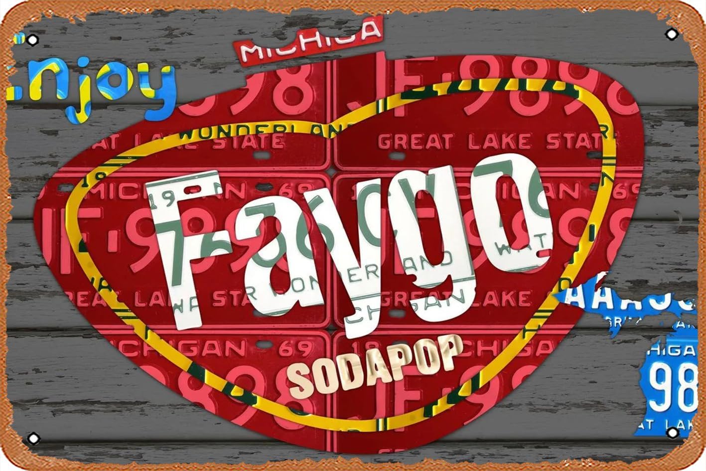 Amazon.com: muecddoa Metal Signs - License Plate Art and Maps by Design ...