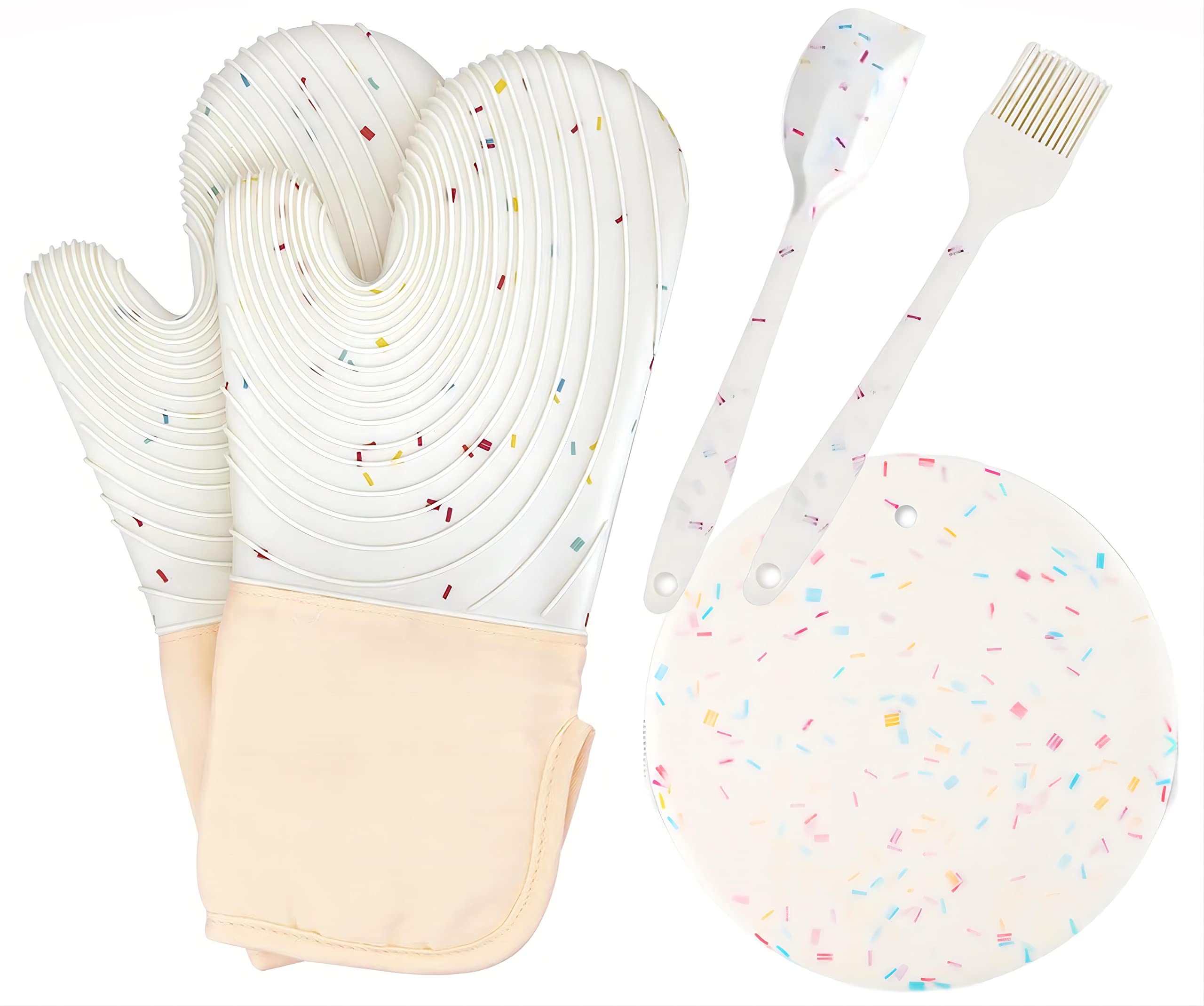 Silicone Oven Mitts - LEXIVIA - Heat Resistant Oven Mitts, Non-Slip ...