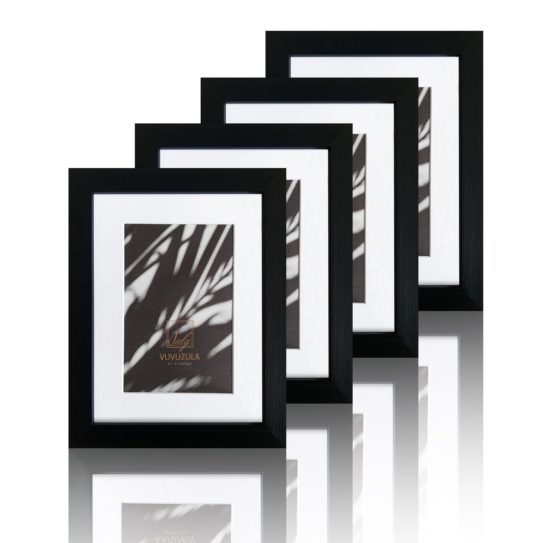 VUVUZULA 8×6 Black Picture Frames Photo Frame 6×8 Inch Frame Set of 4 ...