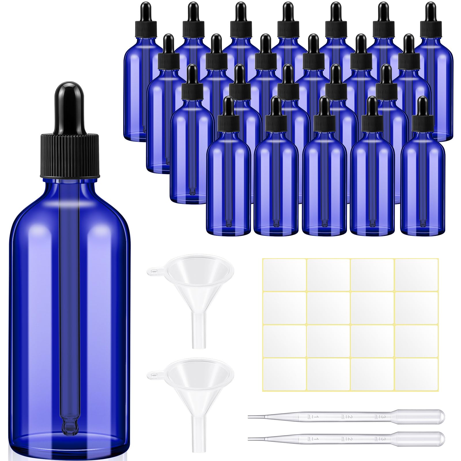 Amazon.com: Tessco 20 Pack Dropper Bottles 3.4 oz Empty Glass Bottles ...