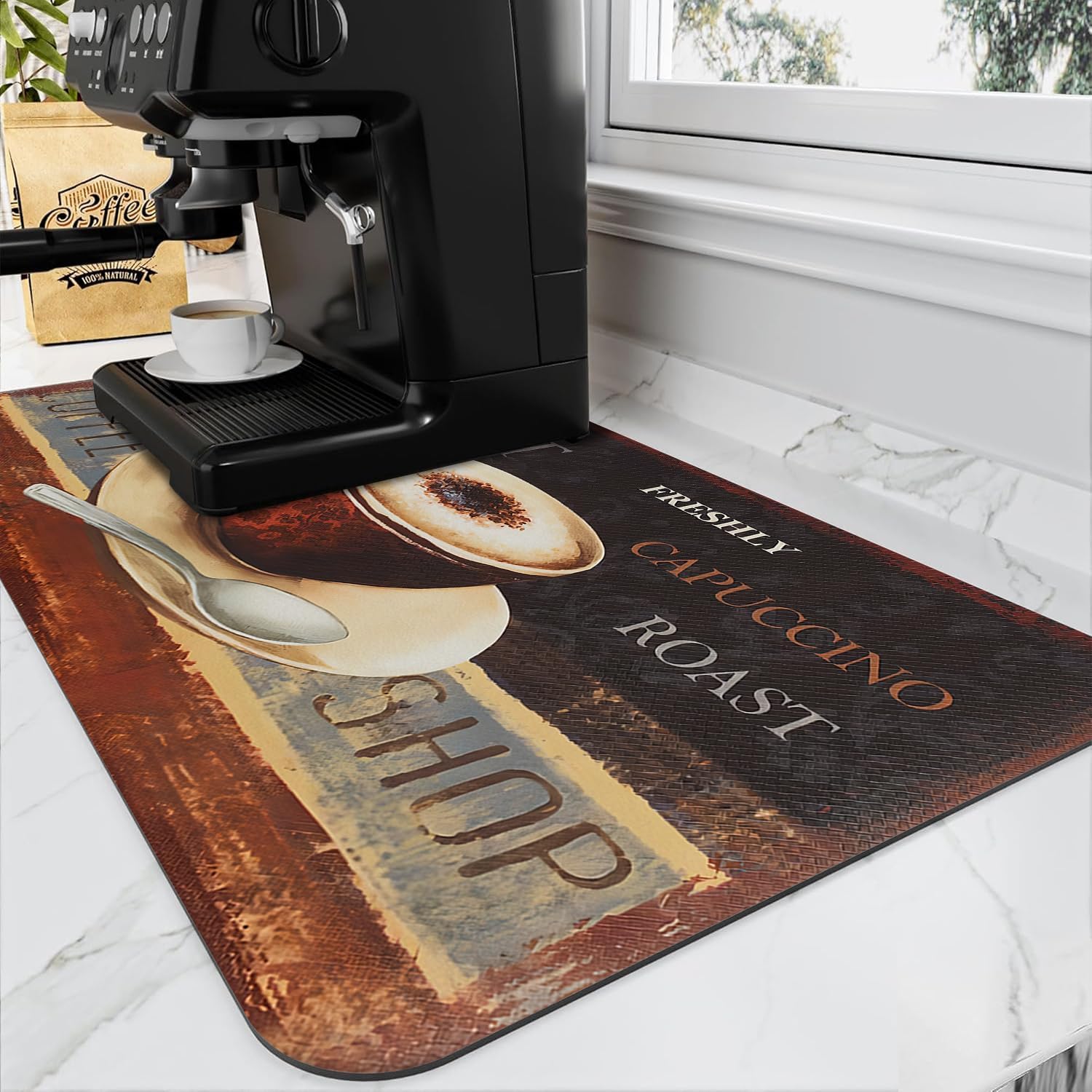 Amazon.com: Coffee Mat Accessories Dish Drying Mats for Kitchen Counter ...