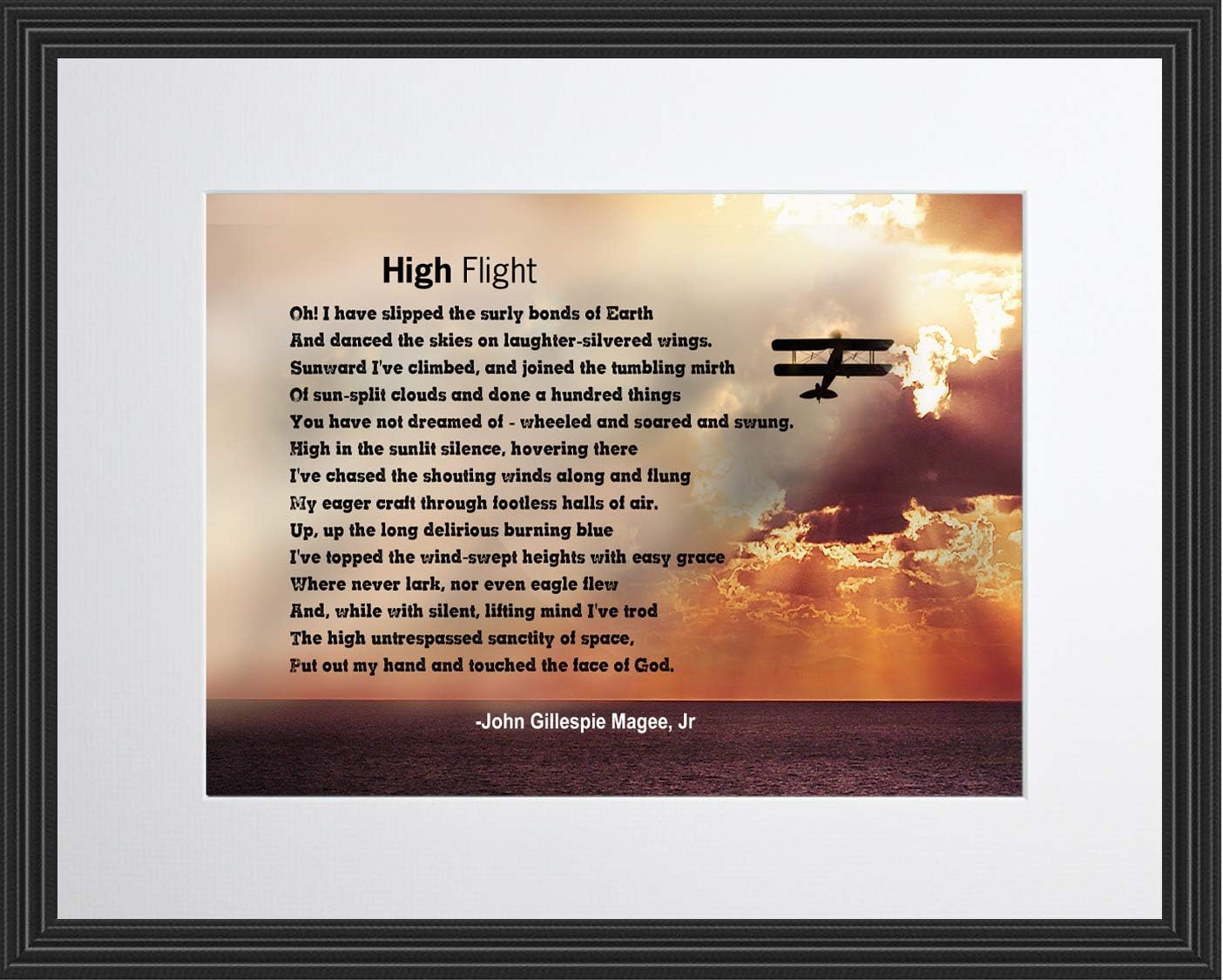 Amazon.com: John Gillespie Magee, Jr Poem: High Flight (11x14 Matted to ...