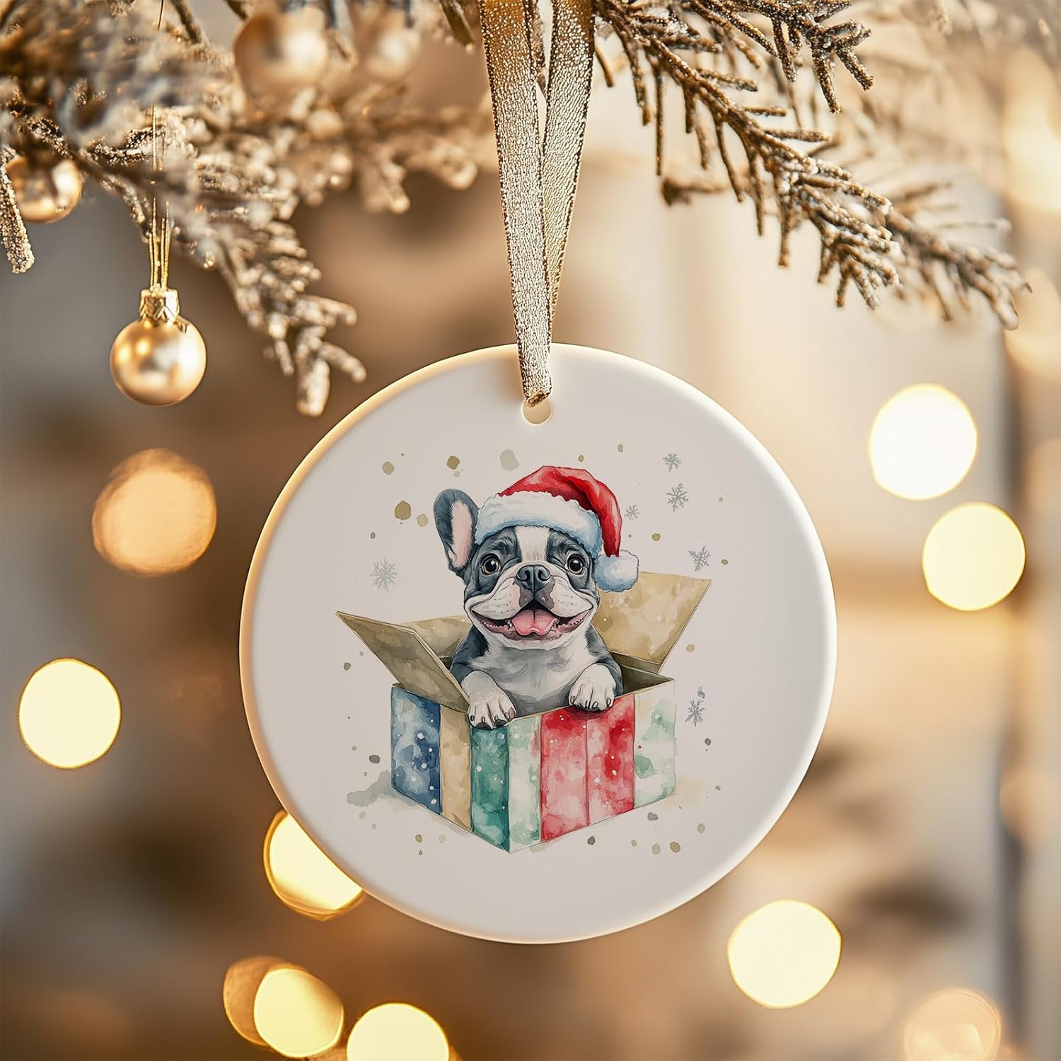 Amazon.com: Frenchie Ornaments for Christmas Tree - French Bulldog ...