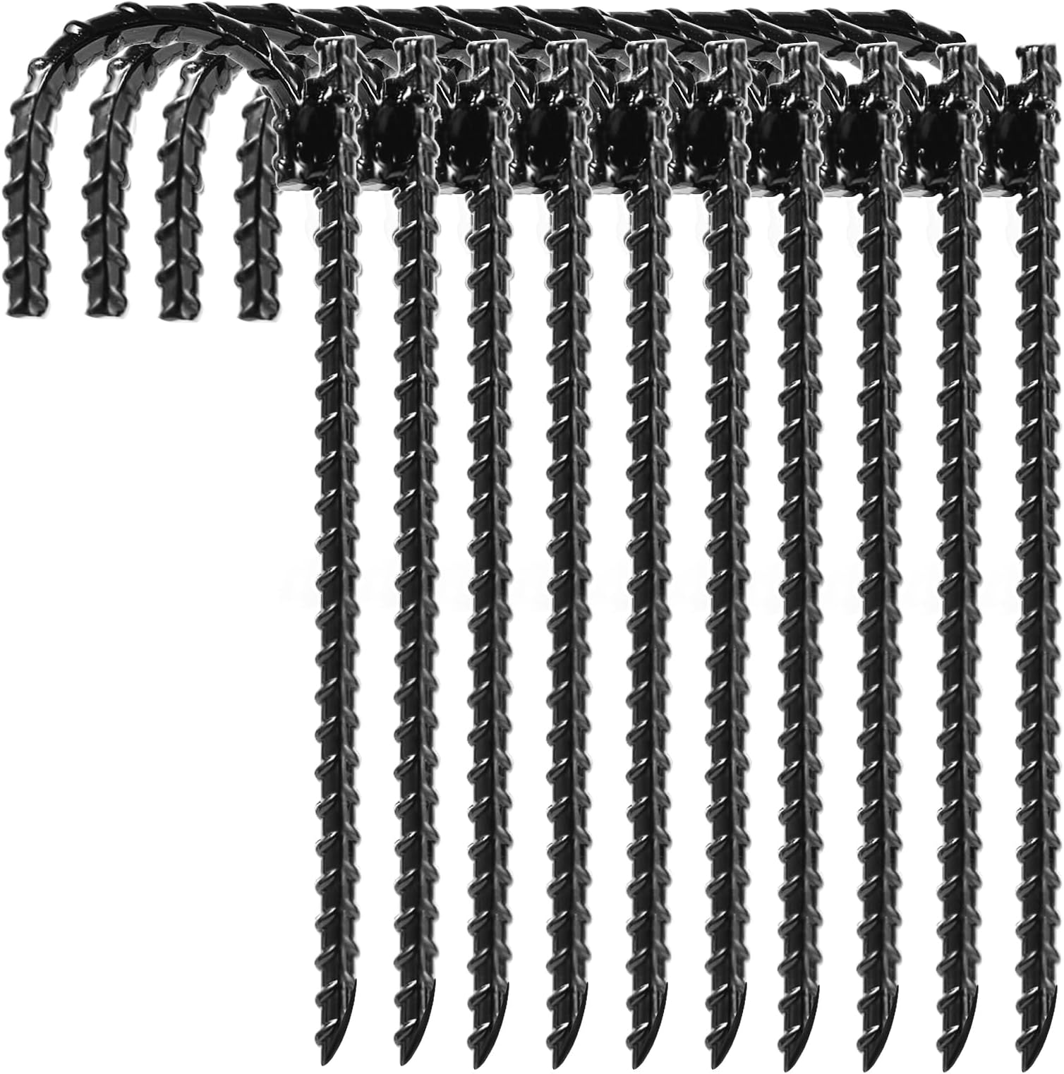 Amazon.com : Trident Fence 18 inch Steel J Hook Rebar Ground Stakes (8 ...