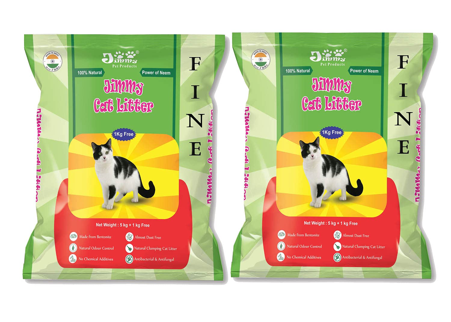 Buy JiMMy Pet Products Clumping Bentonite Cat Litter Sand Fine Litter ...