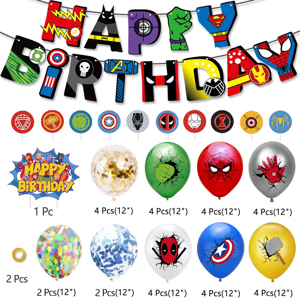 Birthday Party Supplies Set For Kids Superhero Avengers Theme birthday-party-supplies-set-for-kids-superhero-avengers-theme