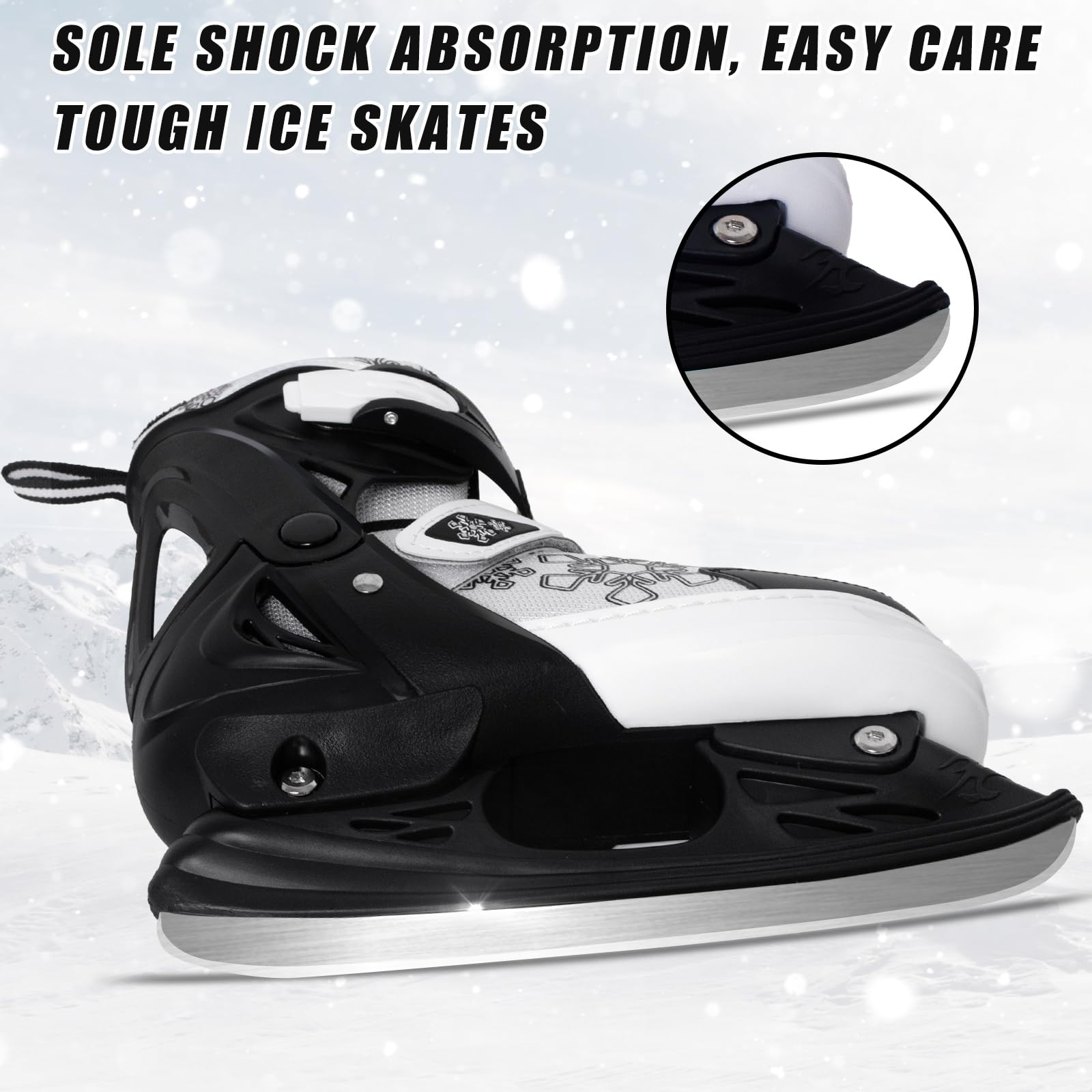 Snapklik.com : Nattork Black Ice Skates For Kids, Boys And Girls ...