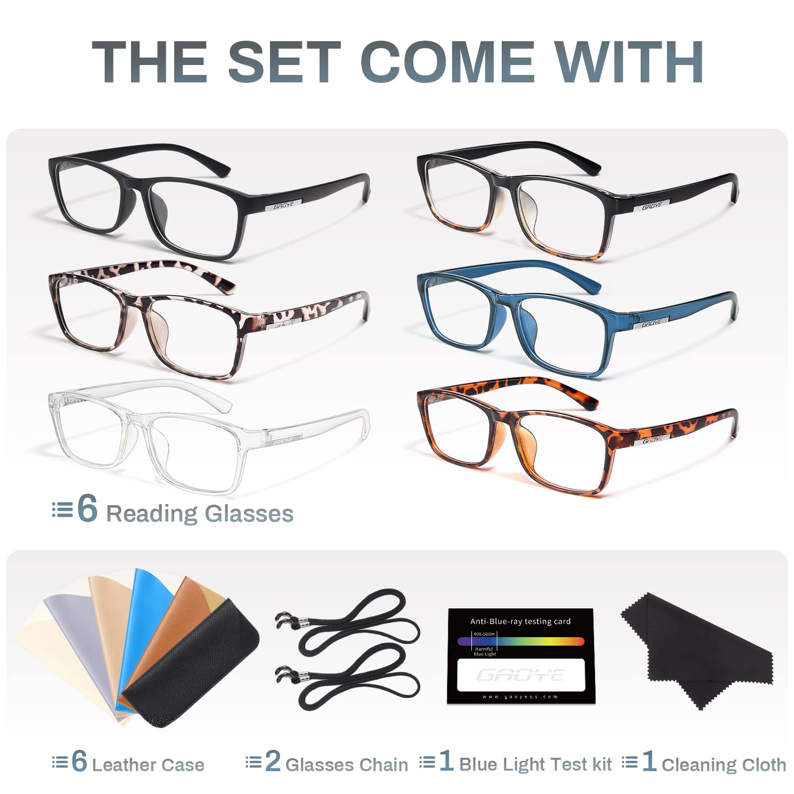 Snapklik.com : Gaoye 6 Pack Reading Glasses For Women Men, Replacement ...