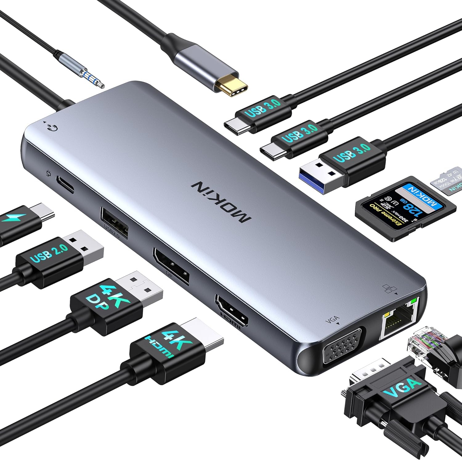 Amazon.co.jp: MOKIN USB C Docking Station Type C Docking Station [12-IN ...