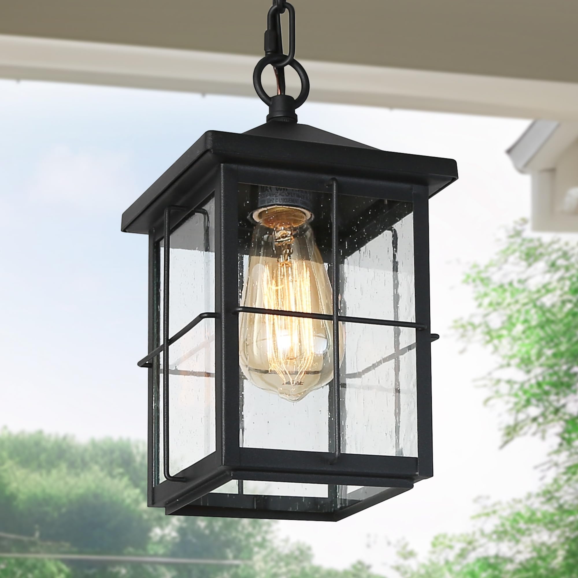 LOG BARN Outdoor Pendant Light Fixture, Farmhouse Exterior Lights, Anti ...