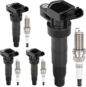Amazon.com: HQPASFY UF611 Ignition Coils Pack & Iridium Spark Plugs Set of 4 Compatible with Kia ...