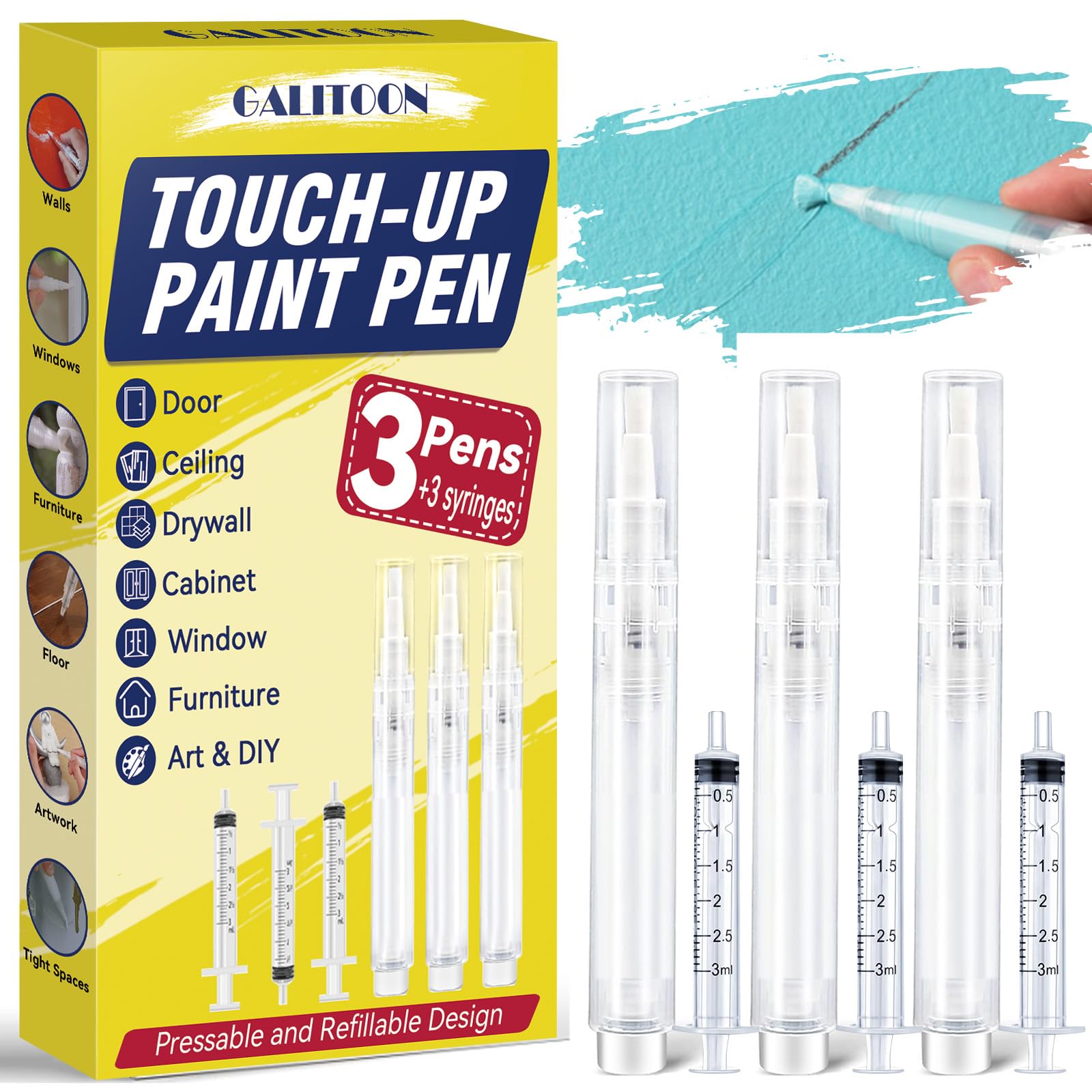 Amazon.com: Touch Up Paint Pen, 3 Pack Paint Touch Up Pens Fillable ...