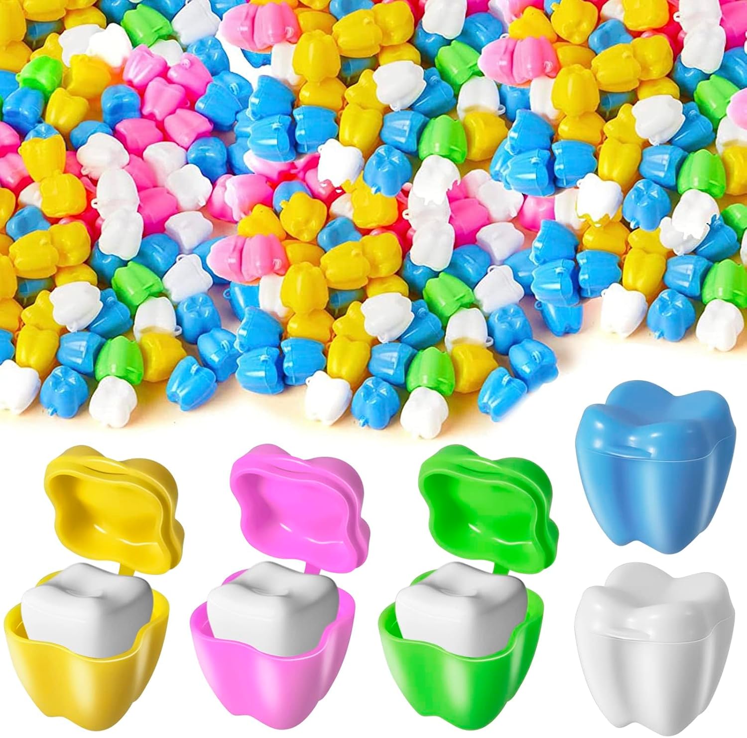 Amazon.com: ekovko Tooth Savers, 100 Pcs Colorful Plastic Tooth Holders ...