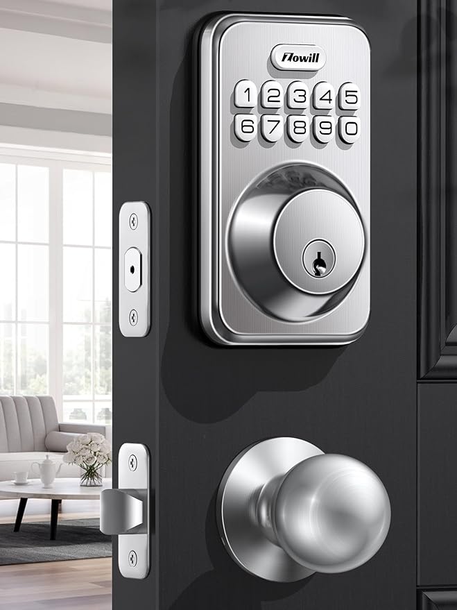 Keyless Entry Door Lock with 2 Knobs, Zowill DK01K Keypad Door Lock ...