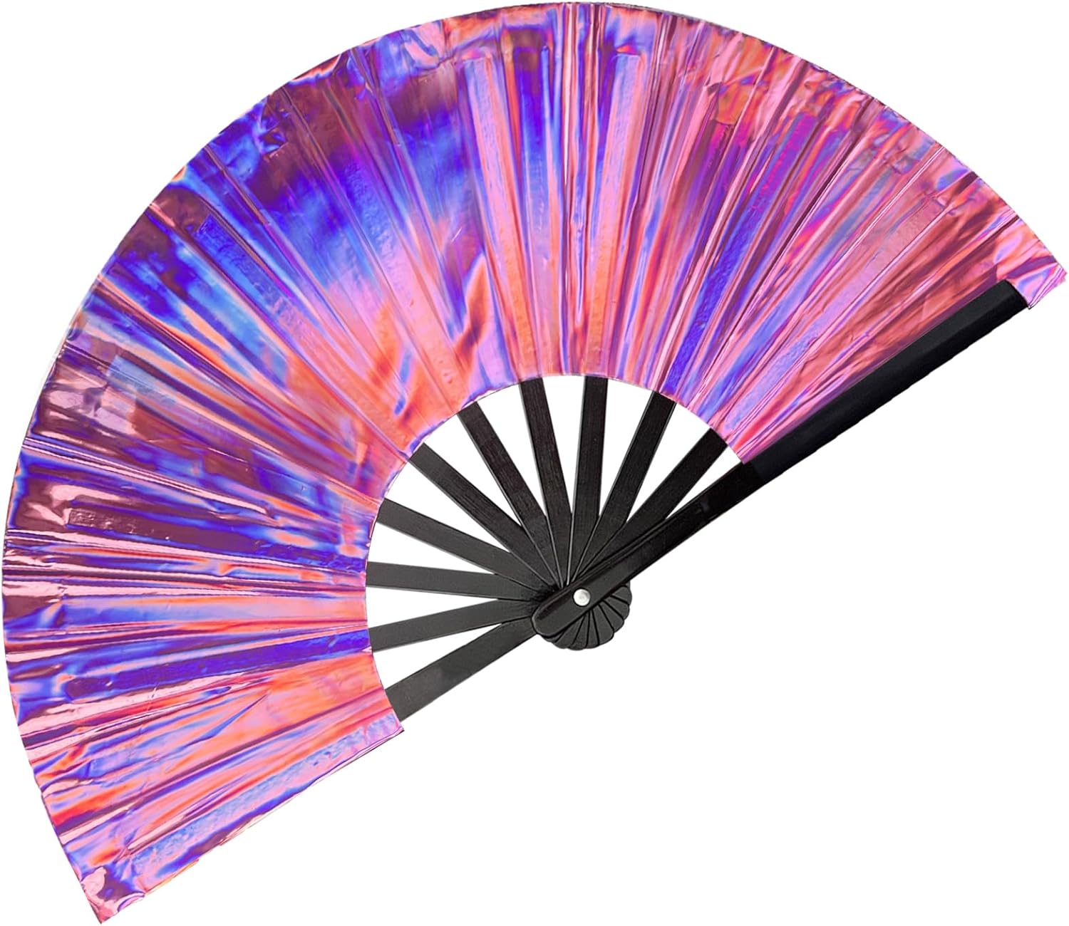 Amazon.com: dmjuncong Folding Hand Rave Fan, Holographic Purple, 11 ...
