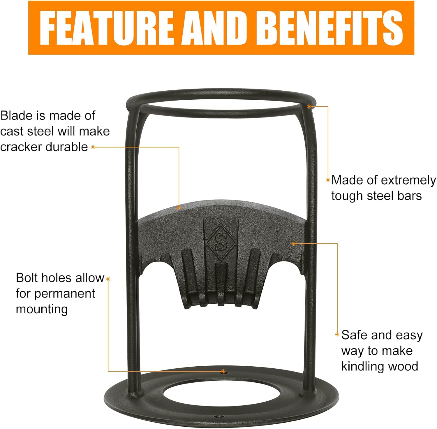 Buy SnugNiture Firewood Kindling Splitter with Cover, Manual Kindling ...