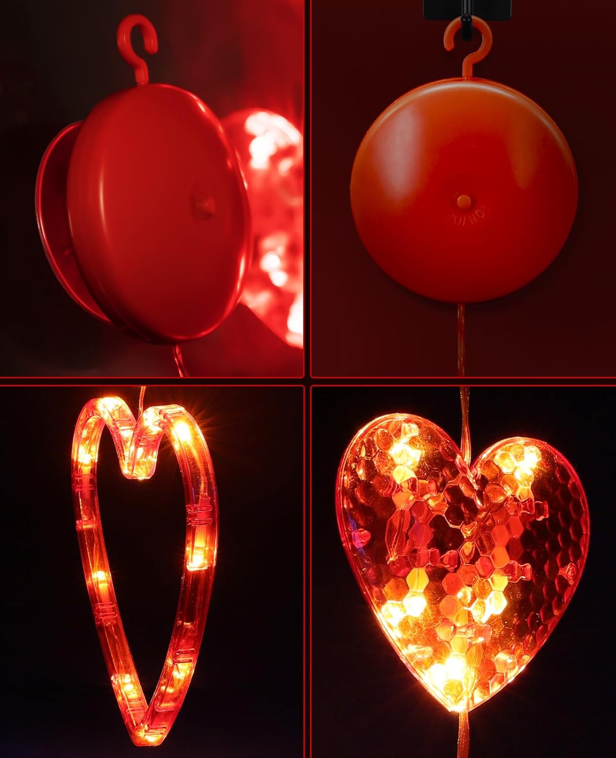 AceList 5 luces de ventana para el día de San Valentín, corazones LED ...