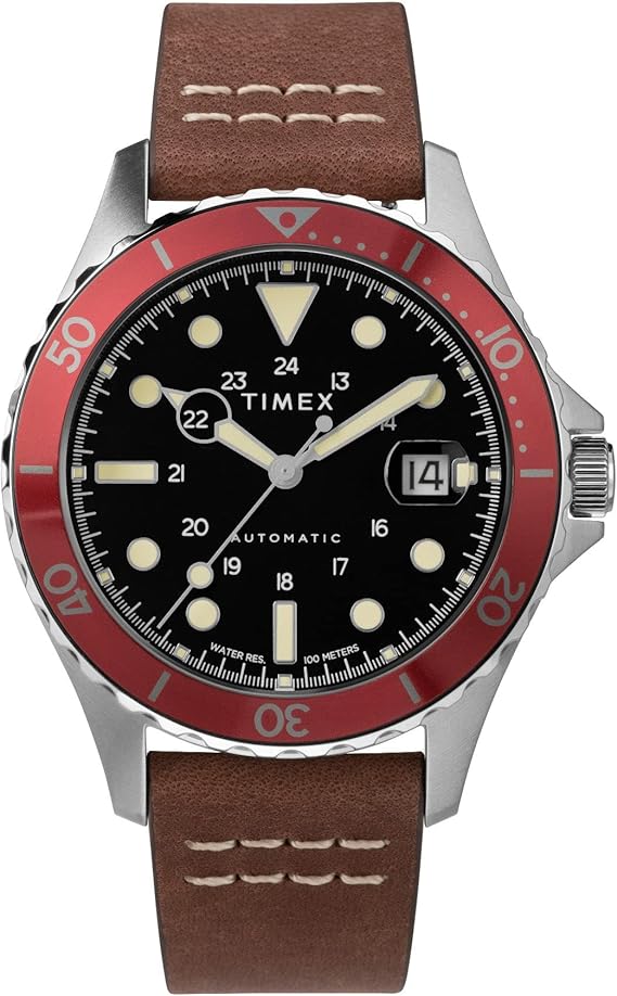 Amazon.com: Timex Navi XL 41mm Automatic Red Brown : Clothing, Shoes ...