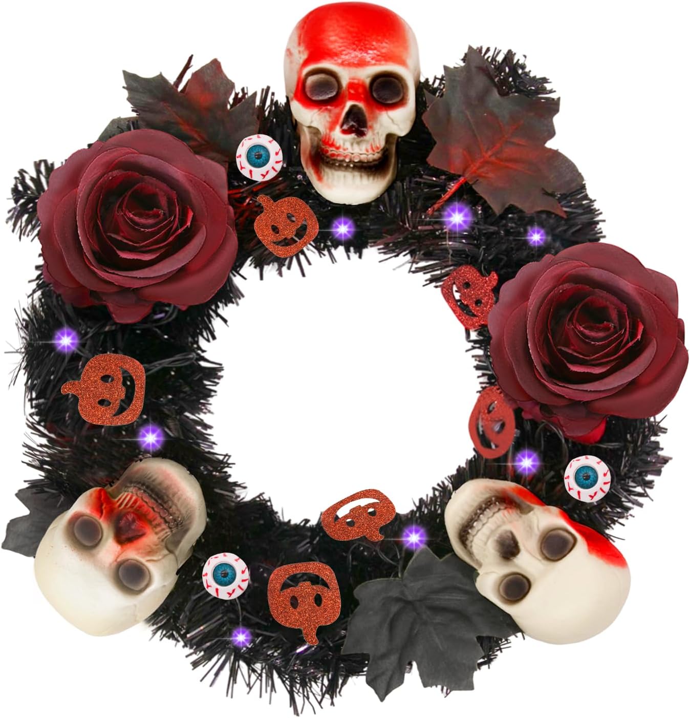 Amazon.com: Sunstar Industries 18" Black Skull Wreath with Hands and ...