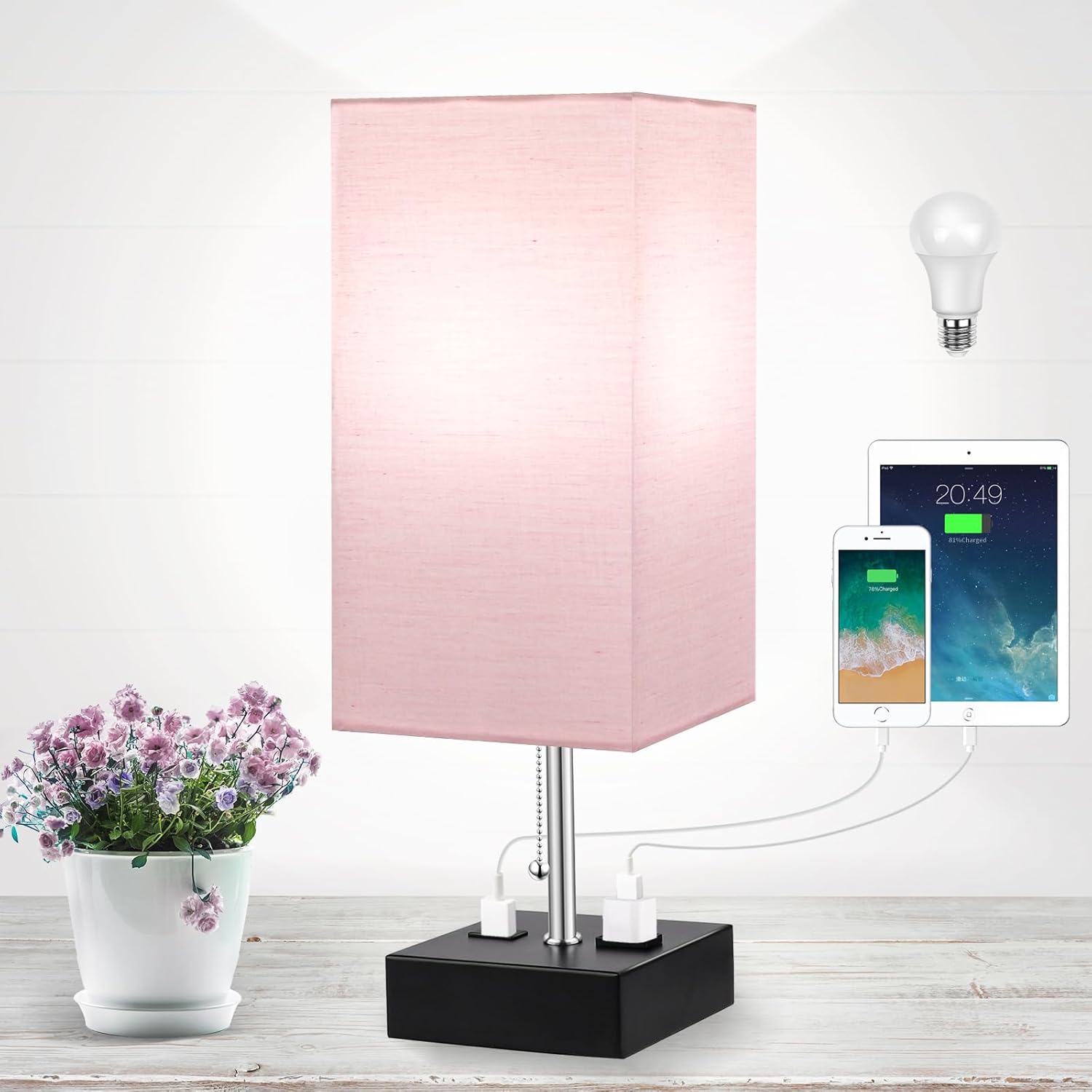 Amazon.com: 3-Color Temperature Lamps for Bedroom Table Lamp Bedside ...