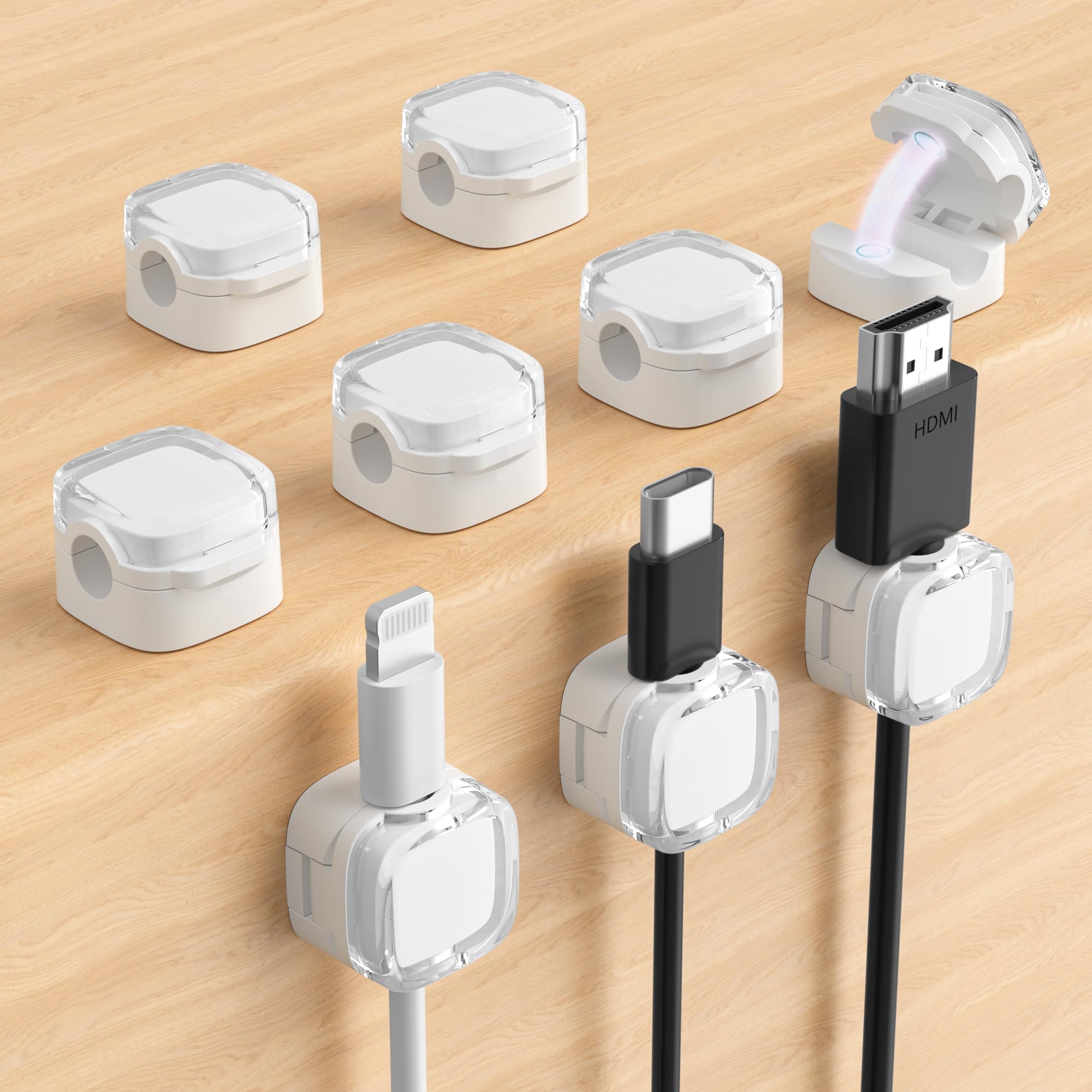 Amazon.com: 7 Pack Magnetic Cable Clips Cord Holder, SHEZI Desk Cables ...