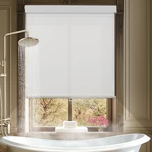 HESTIA No Drill Cordless Blackout Roller Shades with Valance Waterproof ...
