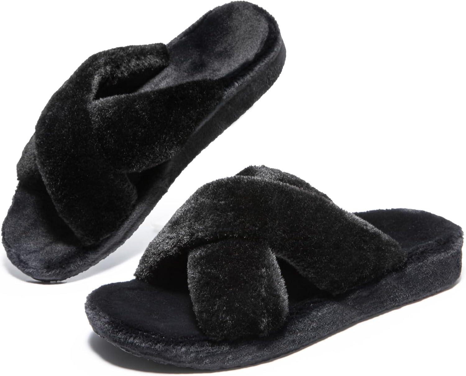 Amazon.com | GEEMCYEN Women's Fuzzy Slippers, Arch Support House ...