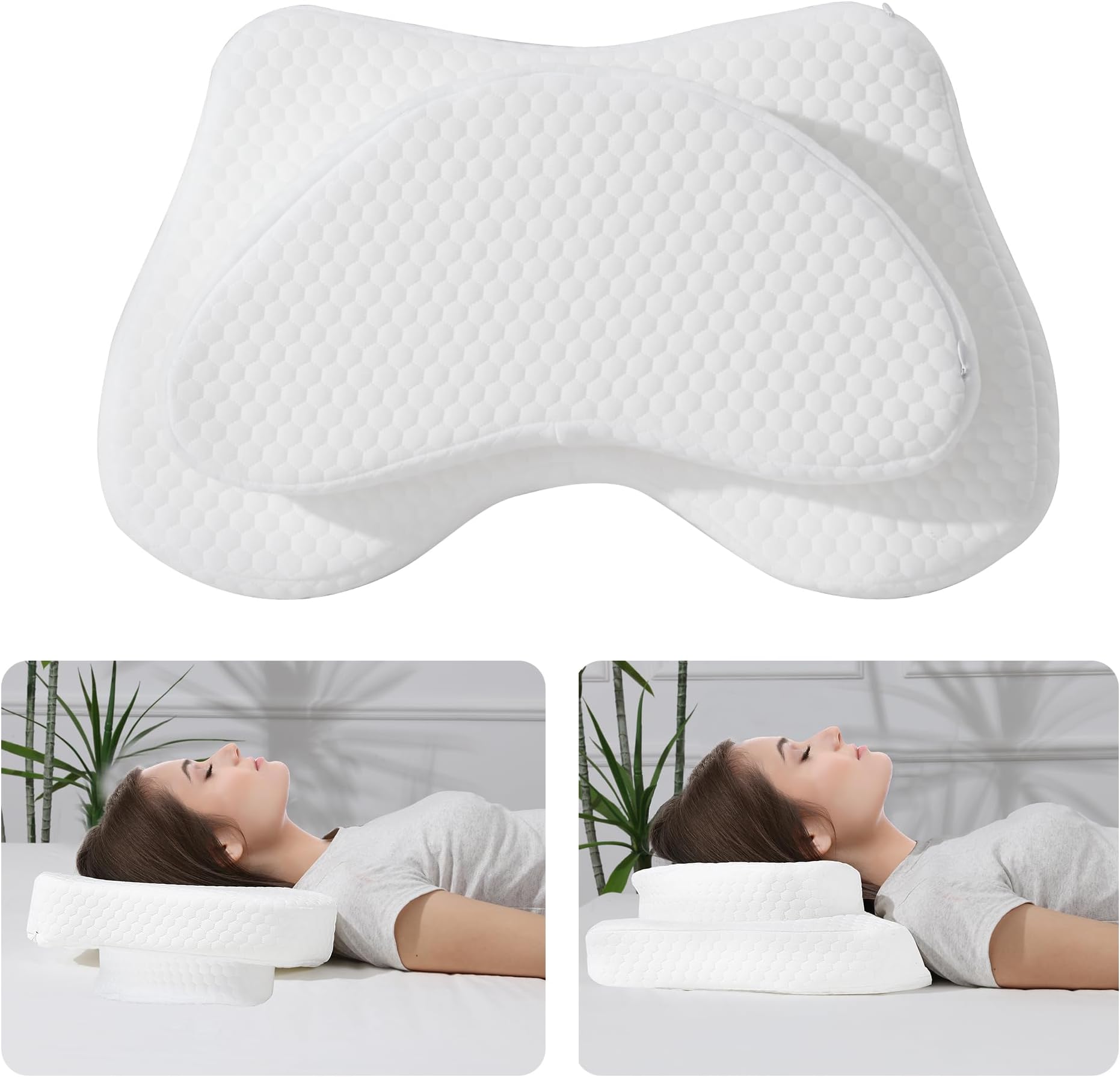 Amazon.com: Contour Memory Foam Pillow for Neck Pain Relief, Ergonomic ...
